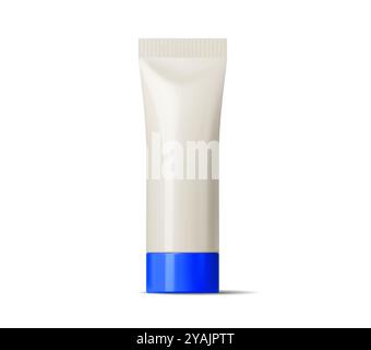 Mayonnaise sauce container with a blue cap. Realistic 3d vector pouch ...