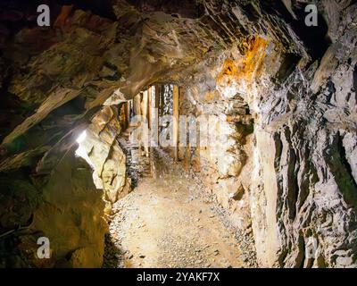 Inside the mine of Laxey wheel, Laxey, Isle of Man Stock Photo - Alamy