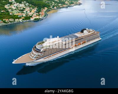 Large cruise ship at sea - Aerial image Stock Photo - Alamy