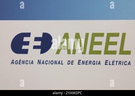 Brazilian Electricity Regulatory Agency logo. Aneel icon on a wall ...