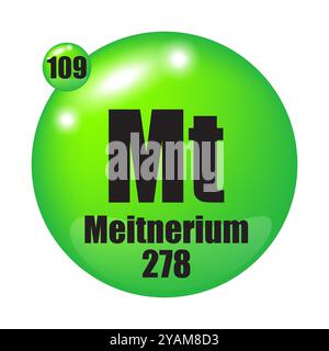 Meitnerium symbol. Element number 109 of the Periodic Table of the ...
