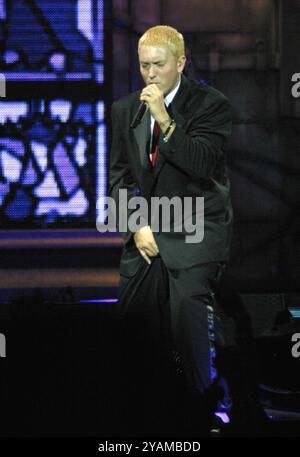 EMINEM performing at The Tweeter Center on August 6, 2005. Photo by ...