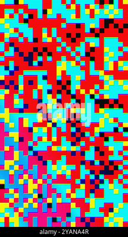 Retro geometric pixel pattern. Playful fun kaleidoscopic pink wallpaper ...