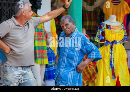 Local Men with Authentic appearance on the Pointe-a-Pitre street ...