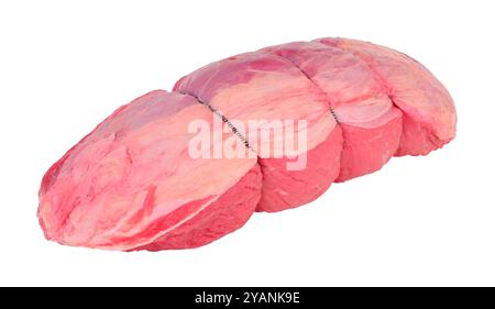 Raw beef top rump roasting joint isolated on a white background Stock ...