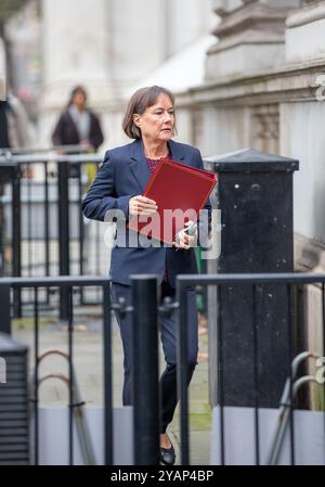 Secretary of State for Wales, Jo Stevens speaks from a lectern during a ...