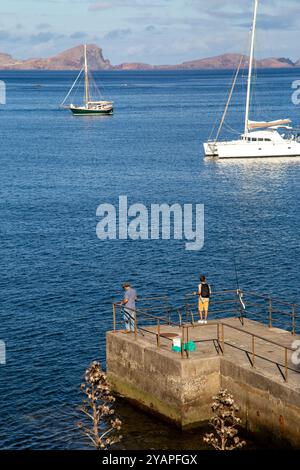 Yachts anchored in the harbour at Machico the second largest resort on ...