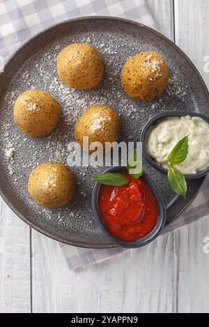 Arancini. Italian Rice Balls with Mozzarella and Sun-dried tomatoes ...