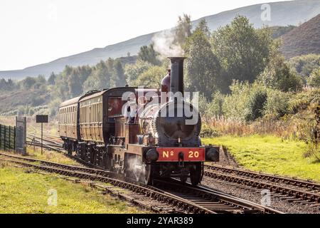 A Furness Railway No. 20 steam engine and carriages at the recreation ...