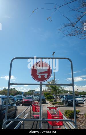 Tampa, FL, USA - 06 Oct 2024 - A target store frontage with the logo ...