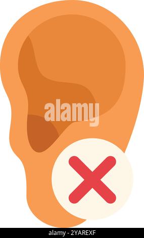 Ear crossed. Hearing impairment or silent mode activation. Pixel ...