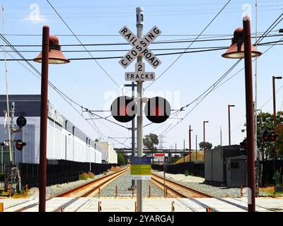 Railroad Crossing sign at Duarte-City of Hope Metro Station A Line ...