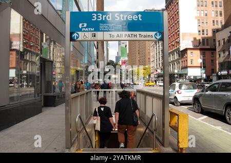 The 33rd Street PATH train station is seen in Manhattan, New York City ...