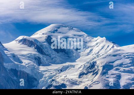 Summit of Montblanc, Monte Bianco the highest mountain peak in Europe ...