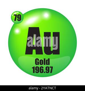Gold symbol. Element number 79 of the Periodic Table of the Elements ...