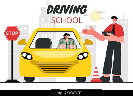 Driving School with Education Process of Car Training and Learning to ...