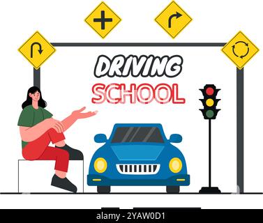 Driving School with Education Process of Car Training and Learning to ...