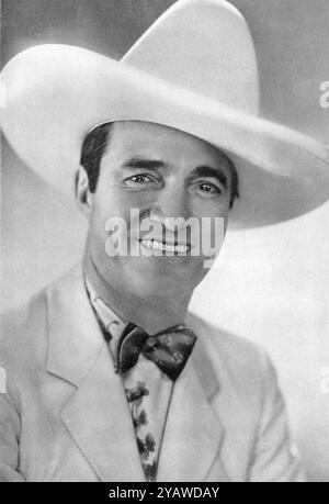 Western star, actor Tom Mix wearing a cowboy hat, in 1925 Stock Photo ...