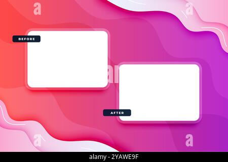 modern before and after preview background with copy space vector Stock ...