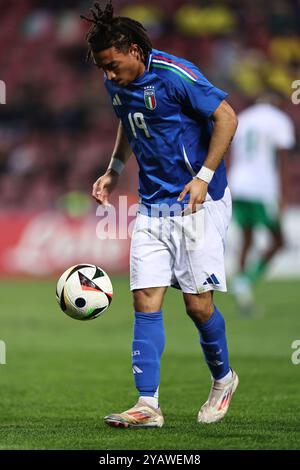 Luca Koleosho of Italy U21 in action during the Italian Serie A soccer ...