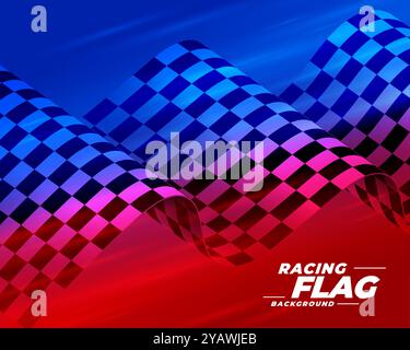 wavy style checkered rally flag background with shiny light effect ...