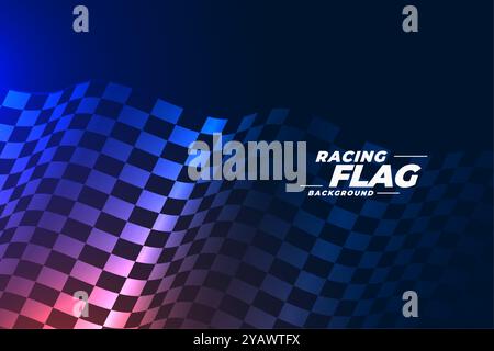 wavy style checkered rally flag background with shiny light effect ...