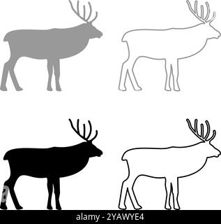 Christmas deer solid icon. Reindeer head glyph style pictogram on white ...