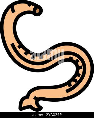 hookworm parasite color icon vector illustration Stock Vector Image ...