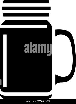 mason jar glass package glyph icon vector. mason jar glass package sign ...