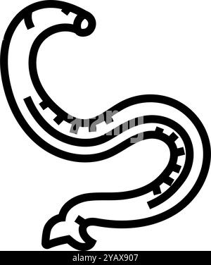 hookworm parasite line icon vector. hookworm parasite sign. isolated ...