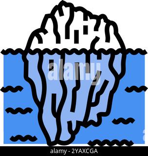 iceberg weather natural phenomena color icon vector illustration Stock ...