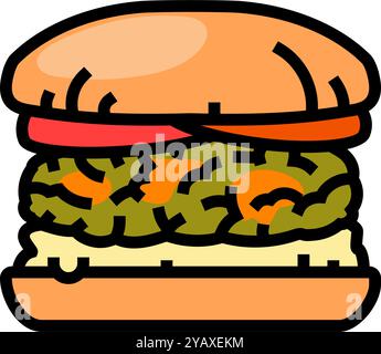 burger vegan food color icon vector illustration Stock Vector Image ...