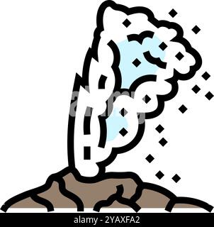 geyser natural phenomena line icon vector. geyser natural phenomena ...