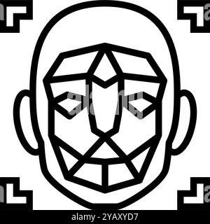 3d facial mapping line icon vector illustration Stock Vector Image ...