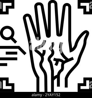 Privacy palm recognition icon outline vector. Biometric scan ...
