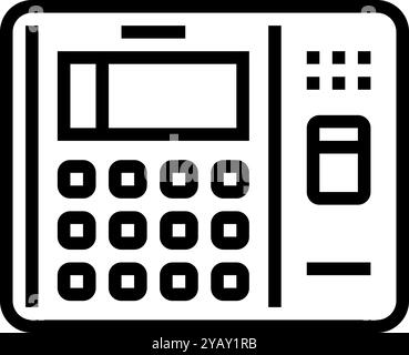 attendance system biometric line icon vector. attendance system ...