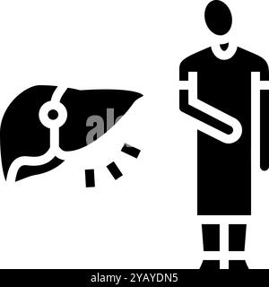 liver man disease glyph icon vector. liver man disease sign. isolated ...