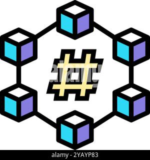 hash rate cryptocurrency mining color icon vector illustration Stock ...