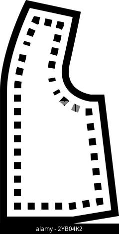 seam allowance dressmaking fashion line icon vector illustration Stock ...