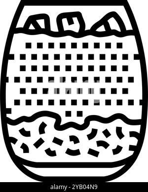 chia pudding raw foodist line icon vector. chia pudding raw foodist ...