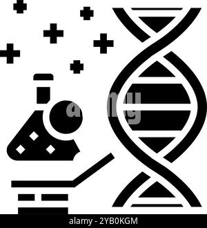genetic testing cancer treatment glyph icon vector illustration Stock ...