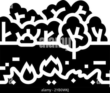 arson forest wildfire disaster glyph icon vector. arson forest wildfire ...