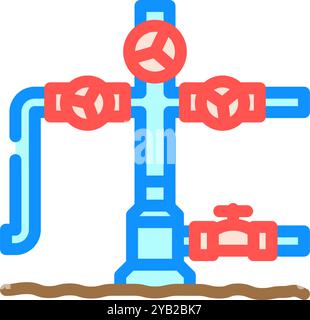 wellhead oil industry line icon vector. wellhead oil industry sign ...