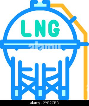 LNG tanker icon. Liquefied natural gas tanker. lng carrier. Editable vector Stock Vector Image ...