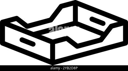 trays cardboard packaging line icon vector. trays cardboard packaging ...