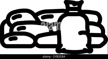 sandbags disaster line icon vector. sandbags disaster sign. isolated ...