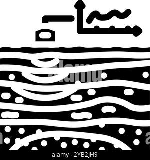 energy exploration geothermal glyph icon vector. energy exploration ...