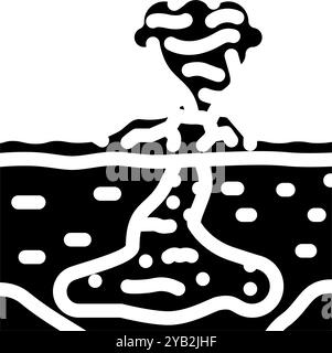 hot spring geothermal energy glyph icon vector. hot spring geothermal ...