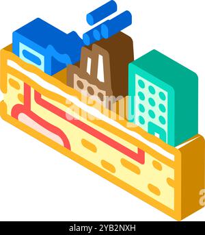 infrastructure geothermal energy isometric icon vector. infrastructure ...