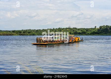 People on a ferry at Entebbe - Uganda Stock Photo - Alamy